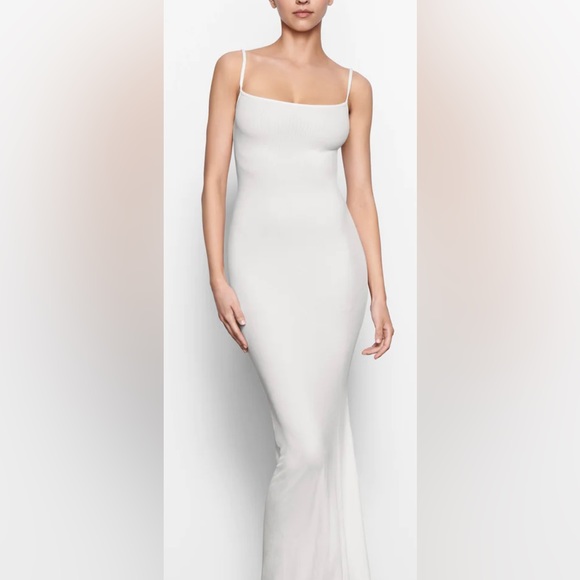 SKIMS | Dresses | Skims Ribbed Slip White Nightgown Dress Xl | Poshmark